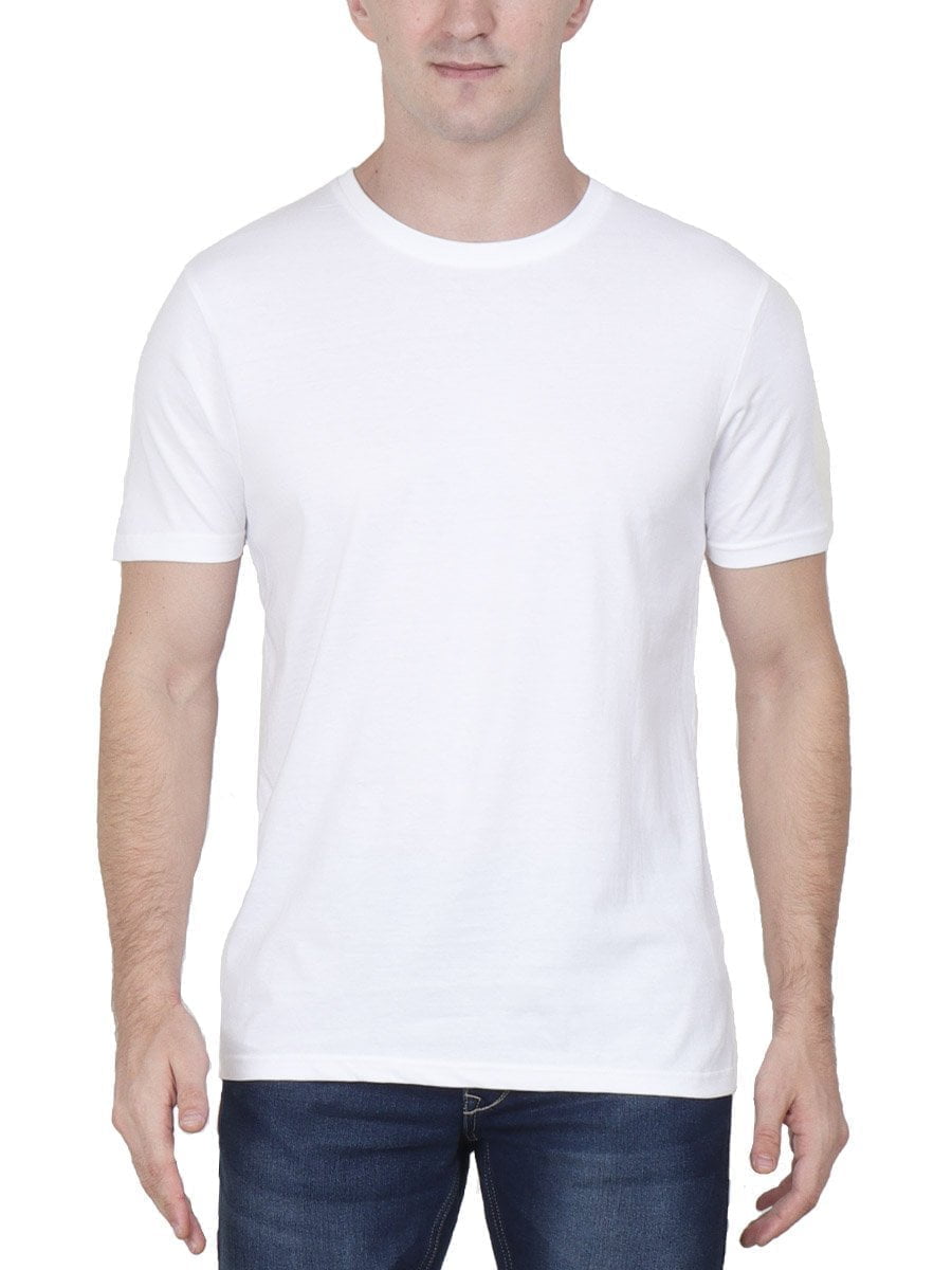 Mens White Half Sleeve Round Neck Plain T Shirt